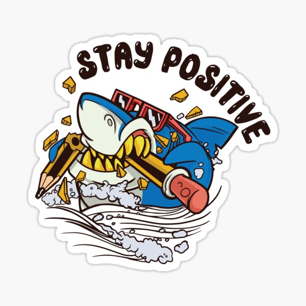 "This Is Me Funny Stay Positive Shark Attack Retro Comedy Ocean ...