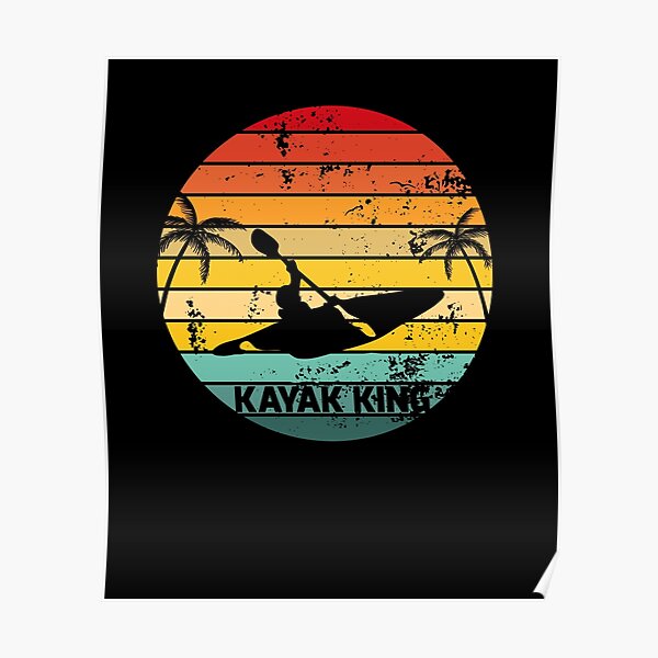 "Kayak king retro sunset cutaway summer design " Poster for Sale by ...