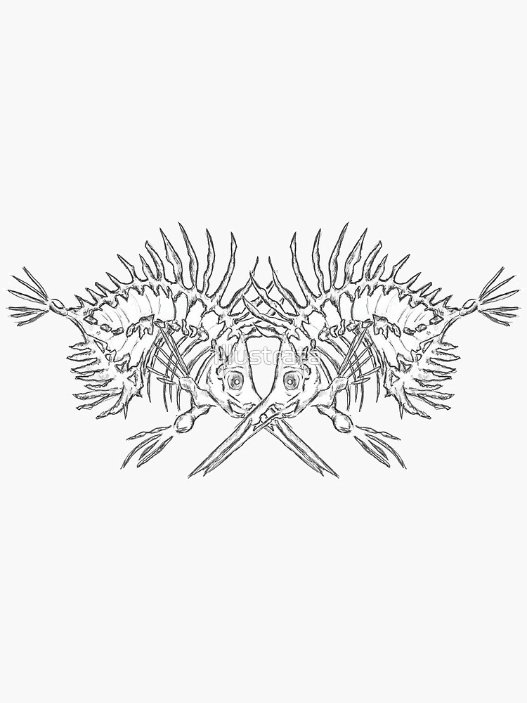 "Butterfly Fish bones" Sticker by Illustrata | Redbubble