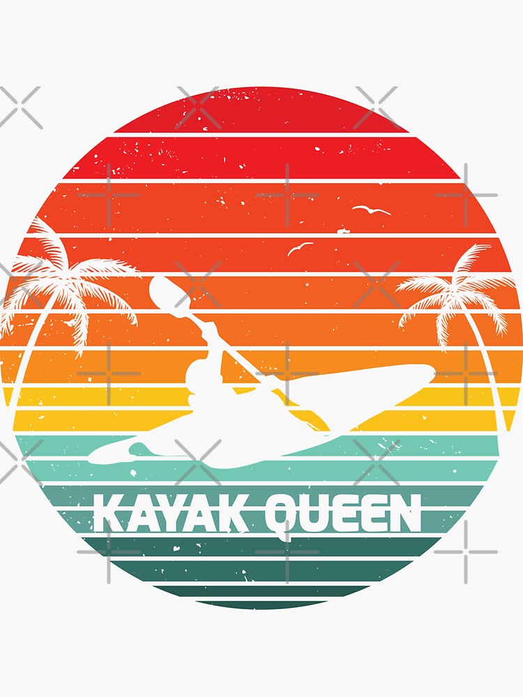 "Kayak queen retro sunset cutaway summer design " Sticker for Sale by ...