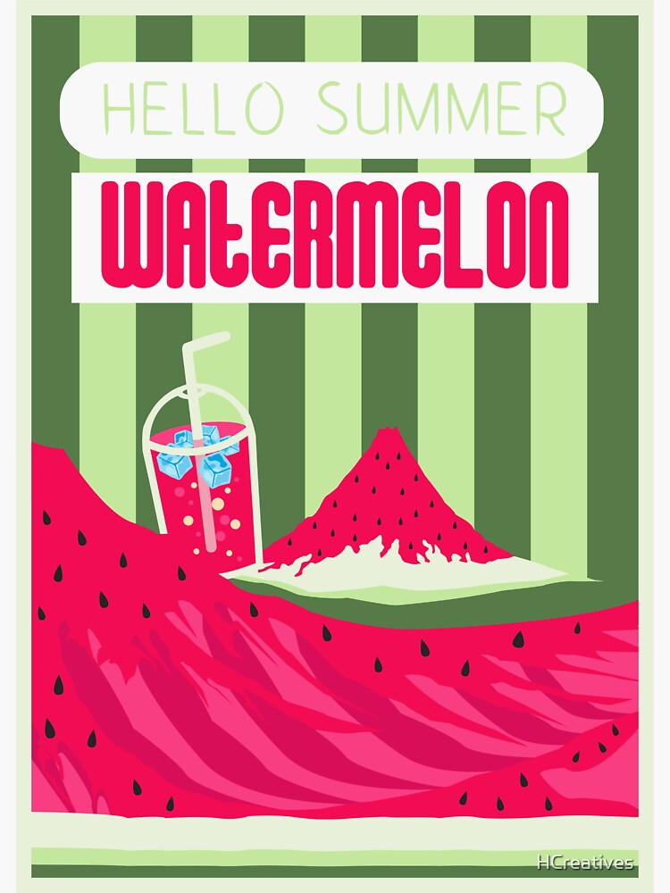 "Hello Summer Great Wave Watermelon 01" Sticker for Sale by HCreatives ...