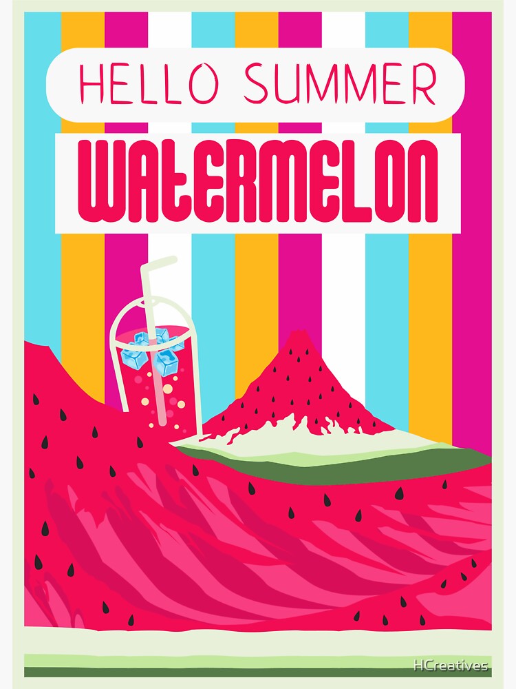 "Hello Summer Great Wave Watermelon 02" Sticker for Sale by HCreatives ...