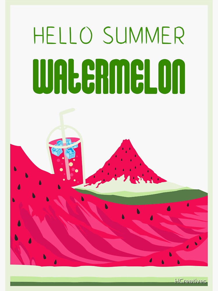 "Hello Summer Great Wave Watermelon 04" Sticker for Sale by HCreatives ...