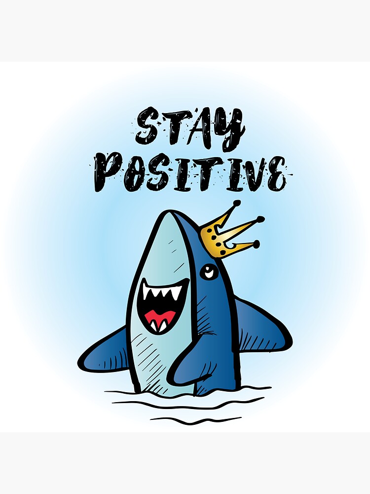 "This Is Me Funny Stay Positive Shark Attack Retro Comedy Cute" Sticker ...