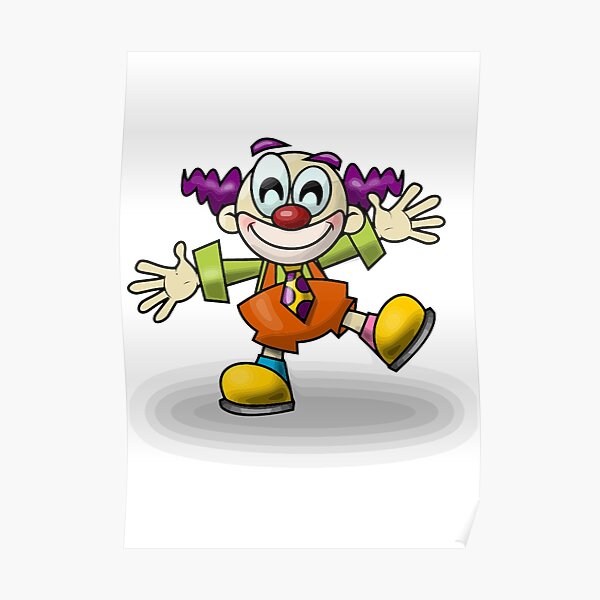 "Crazy Happy Clown - Funny Cartoon" Poster for Sale by Rod2022 | Redbubble