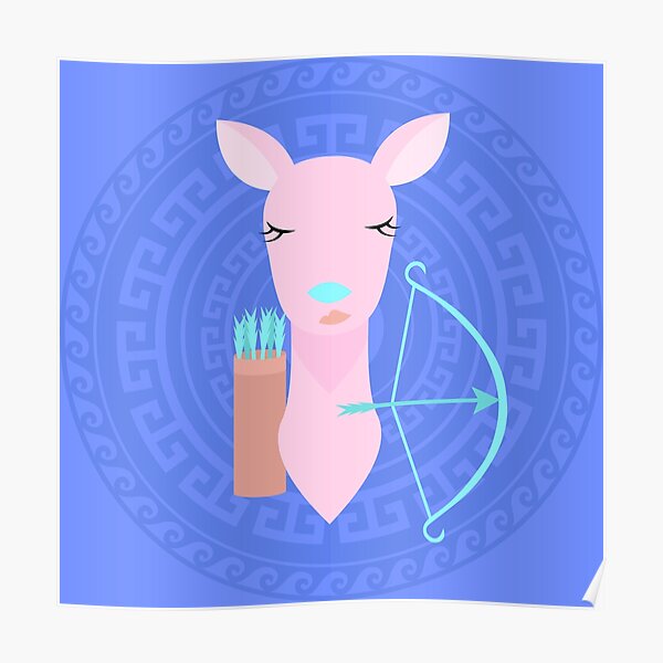 Poster « Mythologie grecque biche Artémis », par Samuel-Ruhland | Redbubble