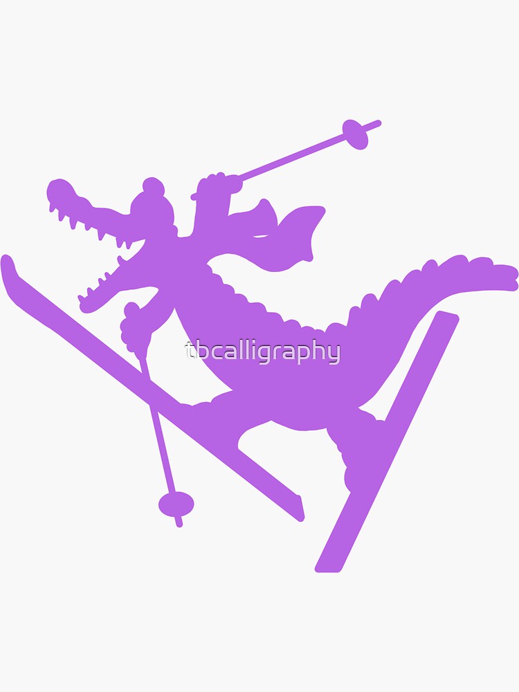 "Blizzard Beach Ice Gator Skiing" Sticker by tbcalligraphy | Redbubble