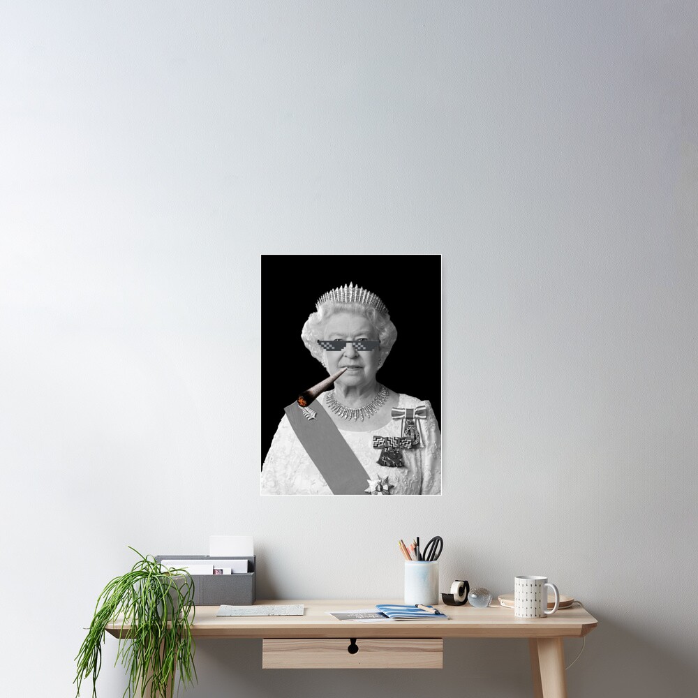 "Queen Elizabeth Funny Thug Life Platinum Jubilee" Poster by Teetans ...