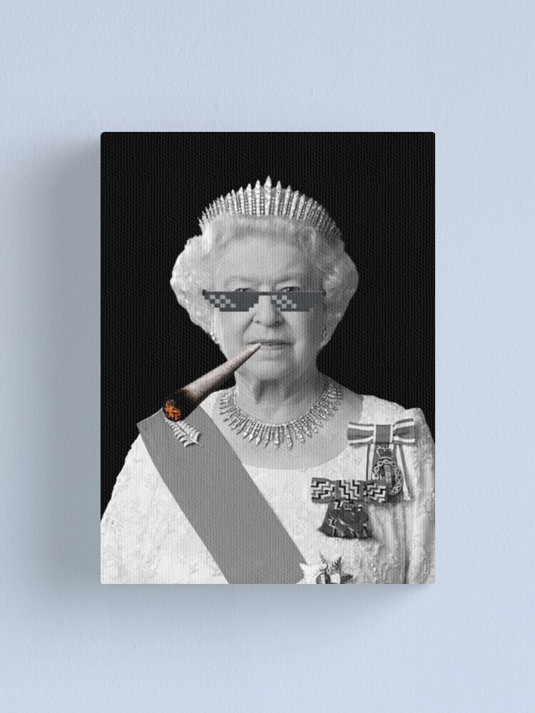 "Queen Elizabeth Funny Thug Life Platinum Jubilee" Canvas Print by ...