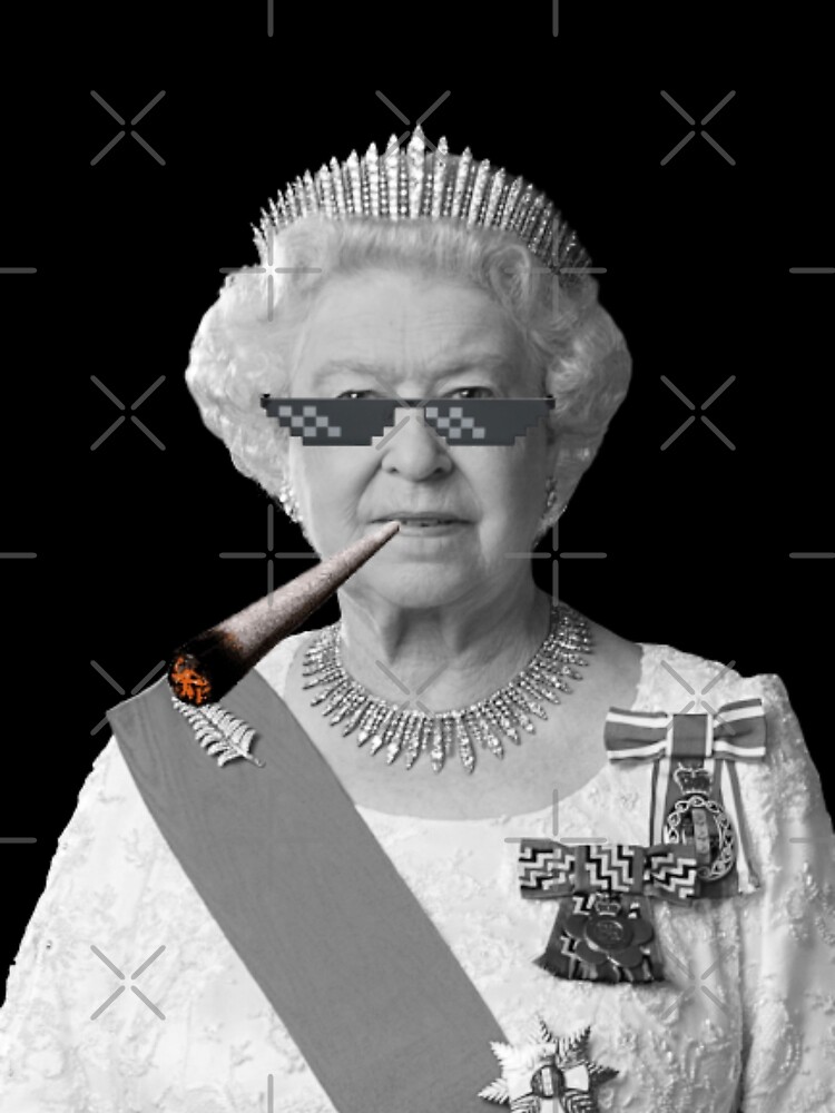 "Queen Elizabeth Funny Thug Life Platinum Jubilee" Canvas Print by ...