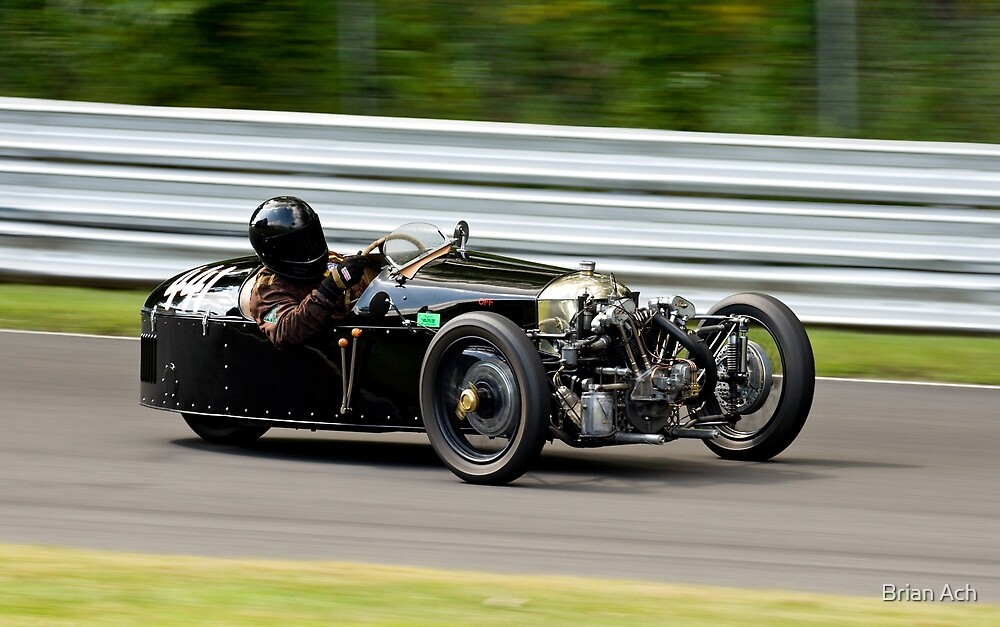 "Vintage Morgan three wheeler on the track" by Brian Ach | Redbubble