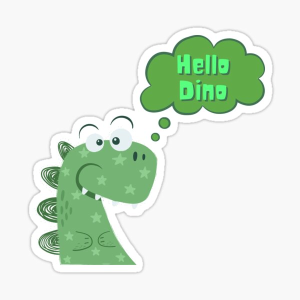 "Hello dino" Sticker by wanc-designs | Redbubble