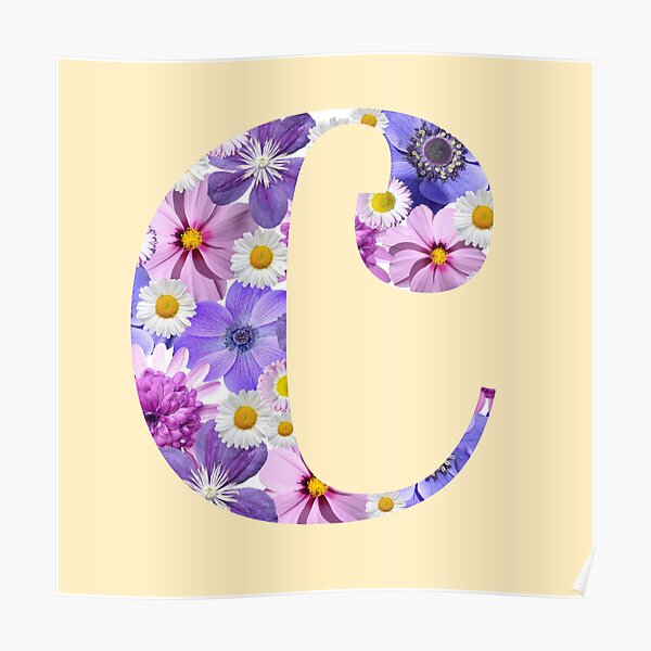 "Floral Purple Letter C Design for Stickers and More" Poster for Sale ...