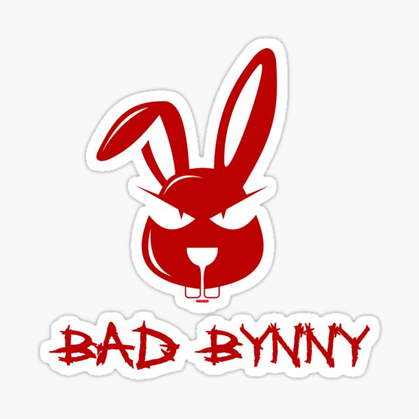 "Red Bad Bunny" Sticker for Sale by gangglamour | Redbubble