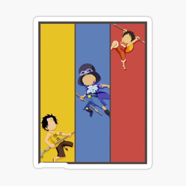 "The monkey d family brothers" Sticker for Sale by JeniBoyleg | Redbubble
