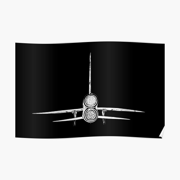 "English Electric Lightning jet fighter aircraft rear view monochrome ...