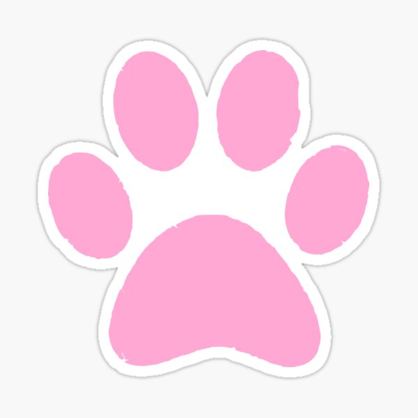 "Cute pink Paw" Sticker for Sale by MamineShop | Redbubble