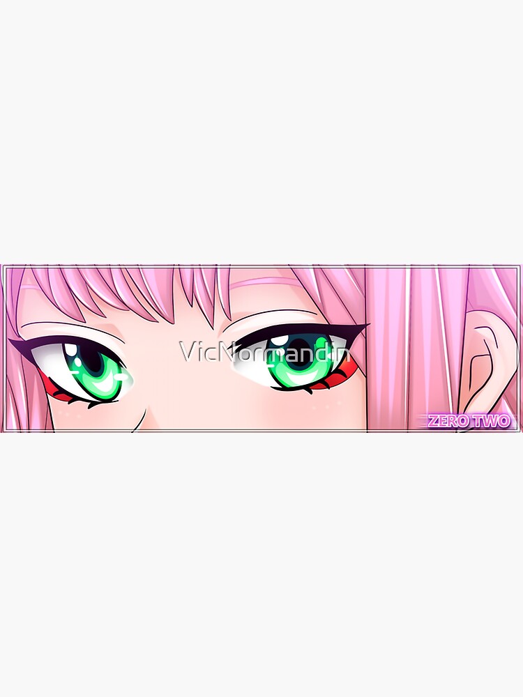 Pegatina «Bofetada de anime Zero Two Eyes» de VicNormandin | Redbubble