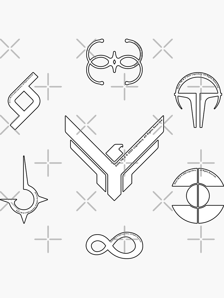 "DUNE 2022 - HOUSE SYMBOLS - PATTERN & STICKER PACK white" Sticker for ...
