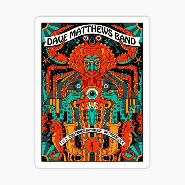 "DMB Show Poster West Palm Beach" Sticker for Sale by Mattieunique ...