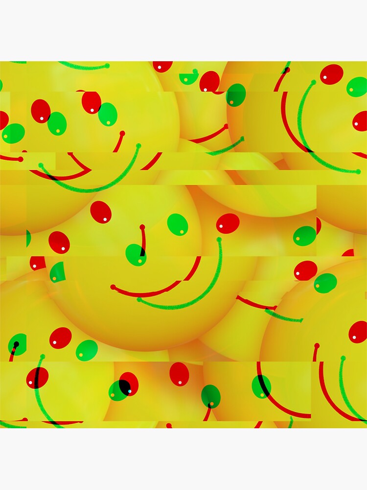 "Distorted Smiley Faces" Sticker for Sale by VibesStudioUS | Redbubble