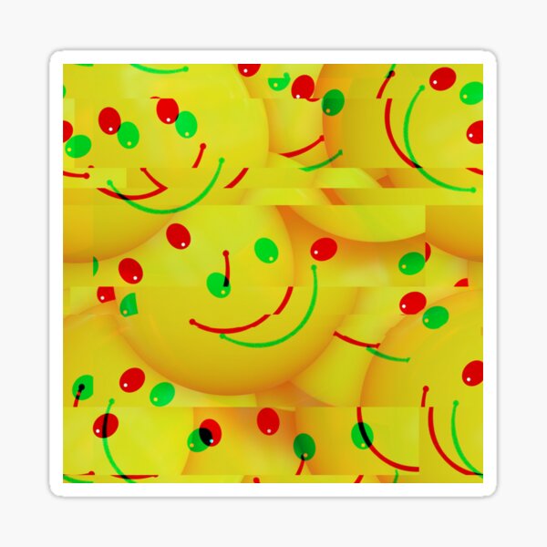 "Distorted Smiley Faces" Sticker for Sale by VibesStudioUS | Redbubble