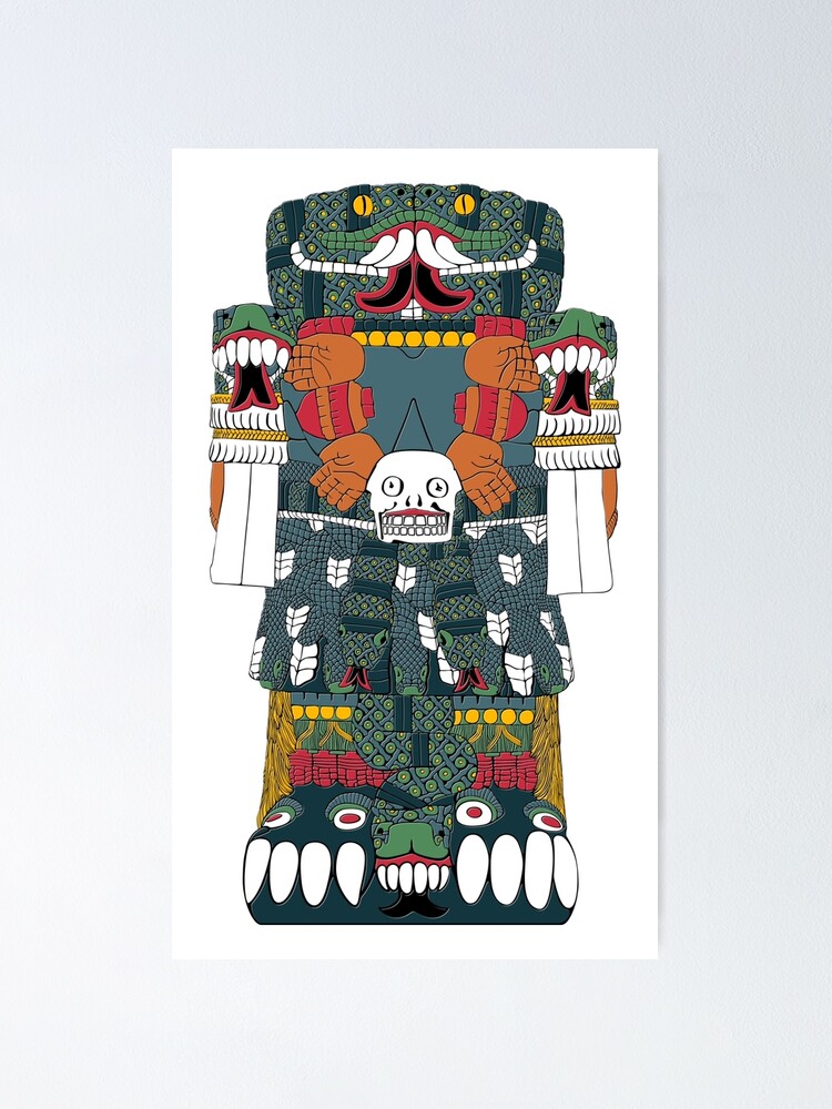 "Coatlicue - Aztec Mother of the Gods in Traditional Colours" Poster ...