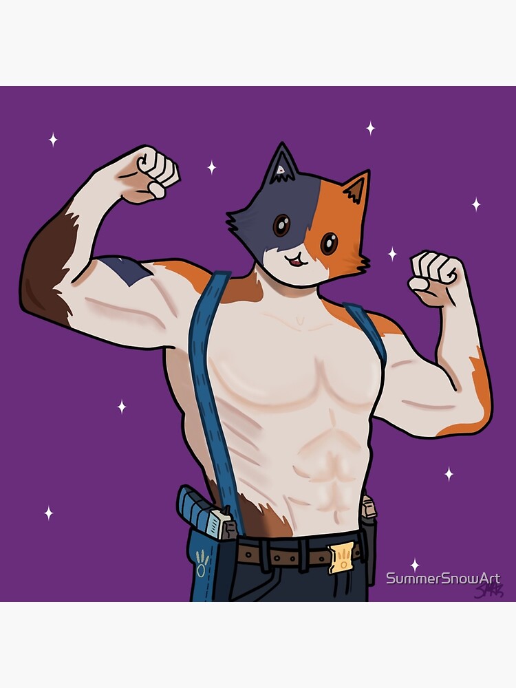 "meowscles" Poster for Sale by SummerSnowArt | Redbubble