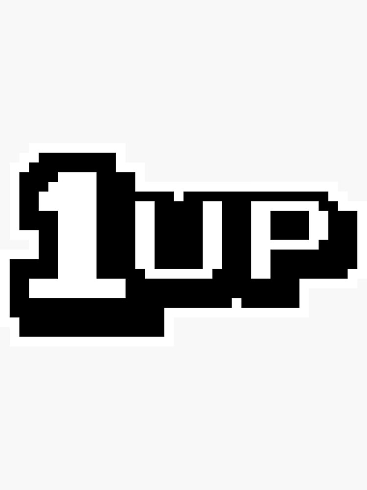 "1up extra life pixel design" Sticker for Sale by ZiyaCraft | Redbubble