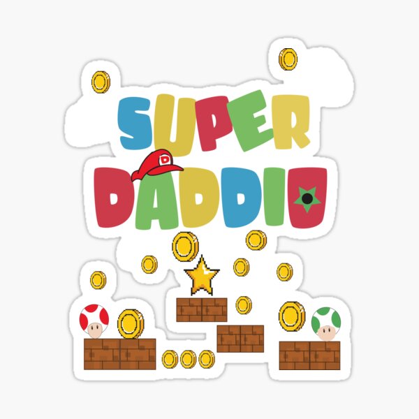 "Super Daddio Fathers Day Gamer Daddy" Sticker by HZI-STORE | Redbubble