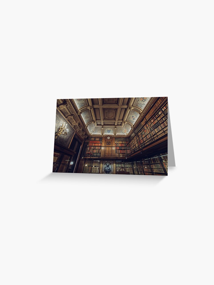 "Elegant Library Study" Greeting Card for Sale by newburyboutique ...