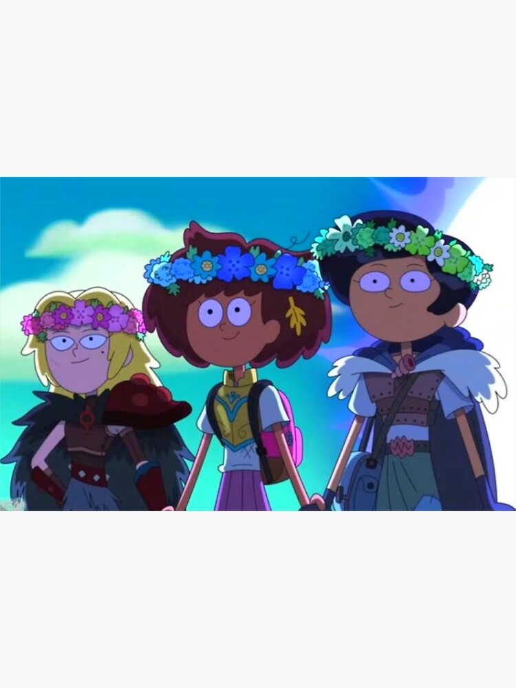 "Calamity Trio Flower Crowns || Amphibia " Sticker for Sale by ArdorMeraki | Redbubble