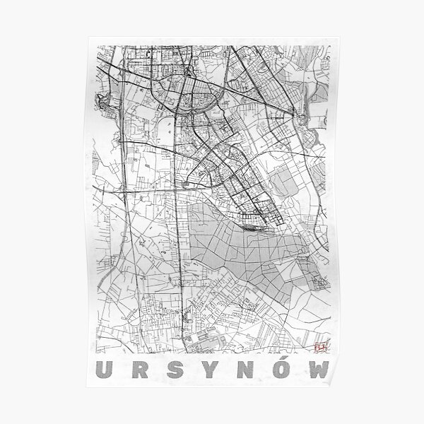 Póster «Línea del mapa de Ursynów Warszawa» de HubertRoguski | Redbubble