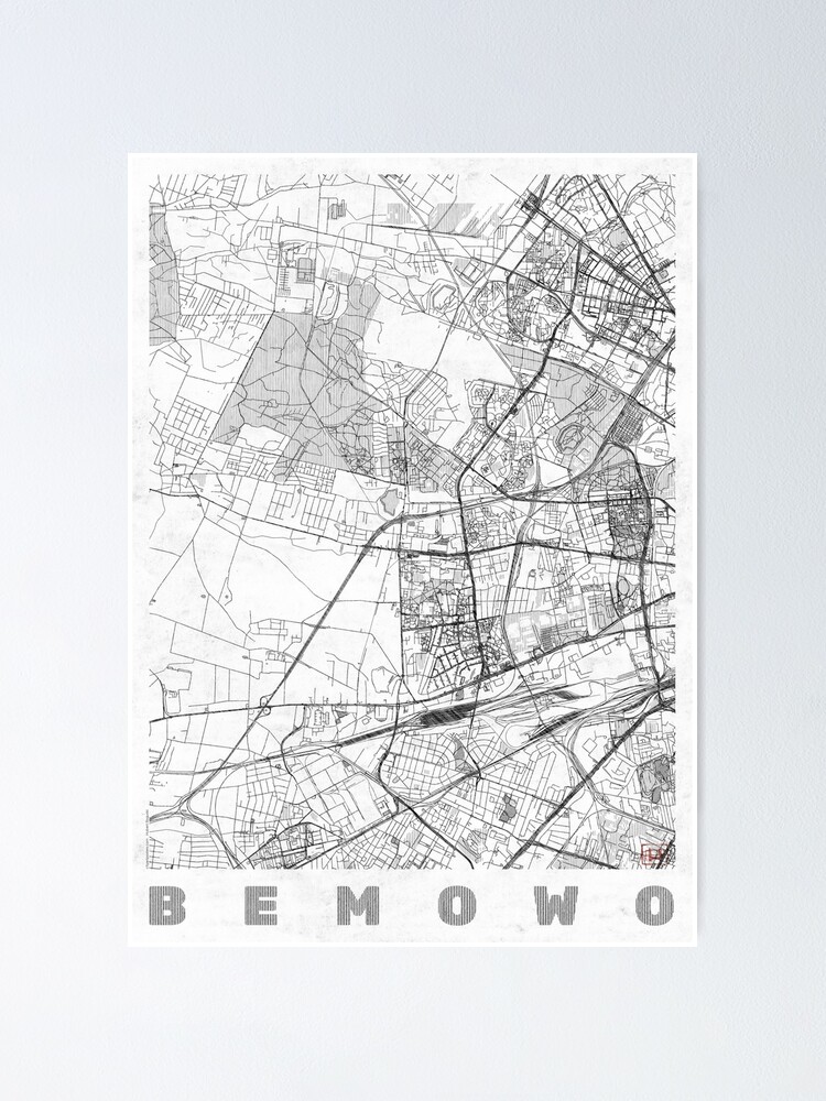 "Bemowo Warszawa Map Line" Poster for Sale by HubertRoguski | Redbubble