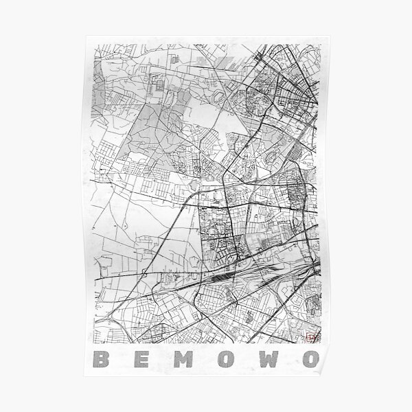 "Bemowo Warszawa Map Line" Poster for Sale by HubertRoguski | Redbubble