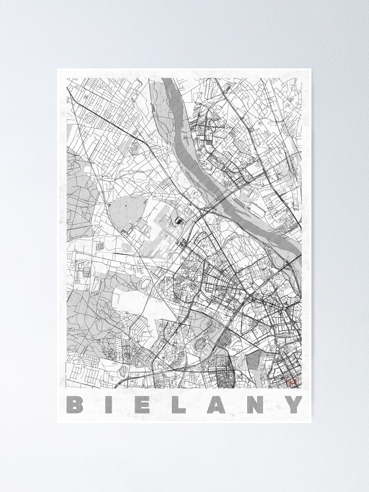 Póster «Línea del mapa de Bielany Warszawa» de HubertRoguski | Redbubble