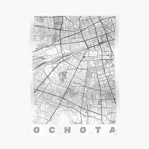 "Ochota Warszawa Map Line" Poster by HubertRoguski | Redbubble