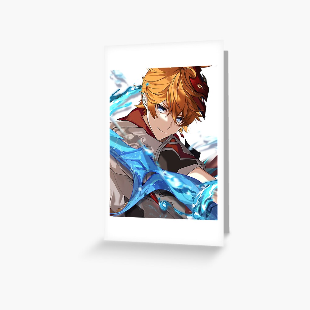 "Childe Tartaglia Fatui Genshin Impact Snezhnaya" Greeting Card by ...