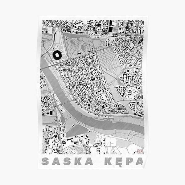 Póster «Línea del mapa de Saska Kępa Warszawa» de HubertRoguski | Redbubble