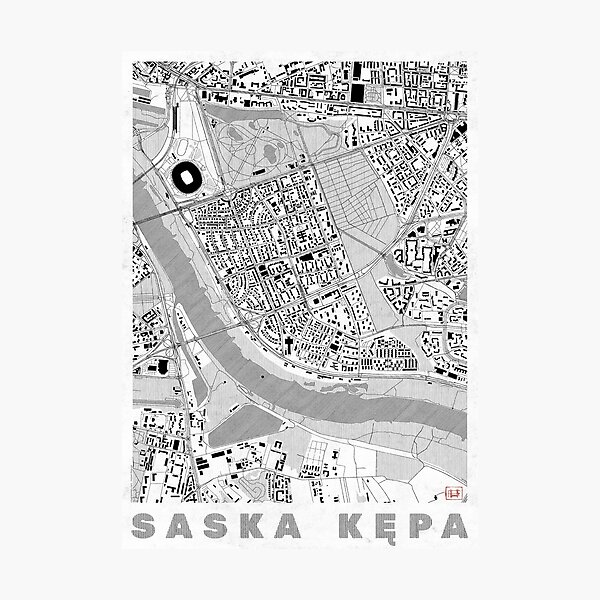Lámina fotográfica «Línea del mapa de Saska Kępa Warszawa» de ...