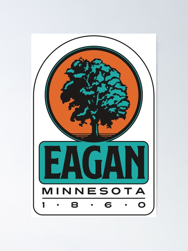 "Eagan, Minnesota, USA. Lettering. Orange and green color" Poster for ...