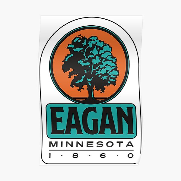 "Eagan, Minnesota, USA. Lettering. Orange and green color" Poster for ...
