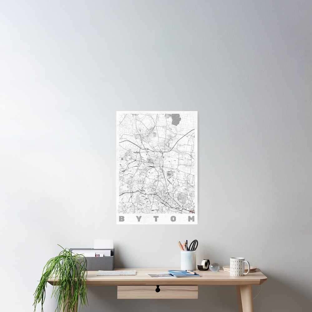"Bytom Map Line" Poster for Sale by HubertRoguski | Redbubble
