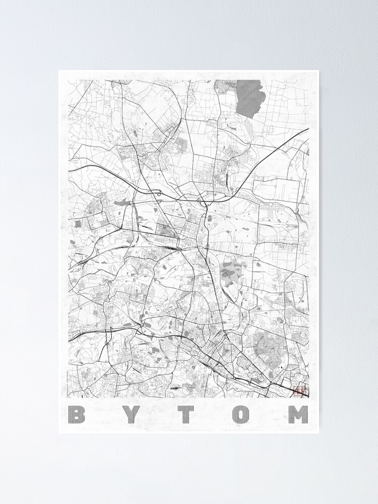 "Bytom Map Line" Poster for Sale by HubertRoguski | Redbubble