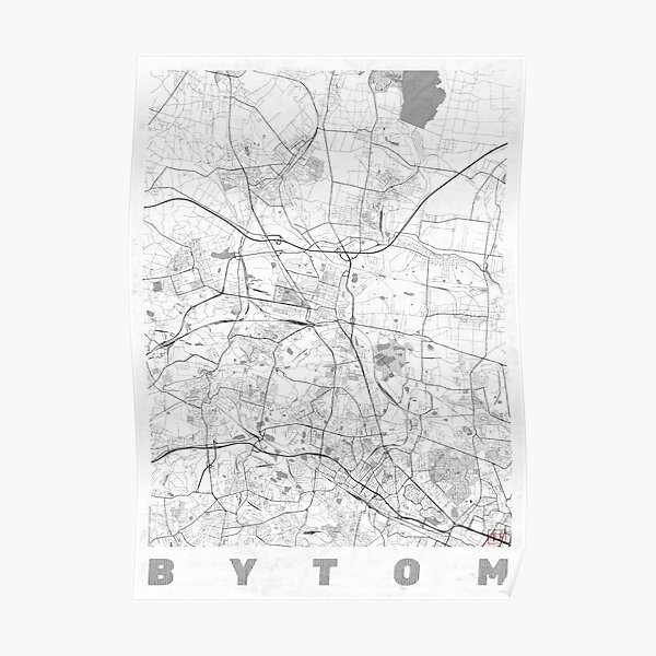 "Bytom Map Line" Poster for Sale by HubertRoguski | Redbubble
