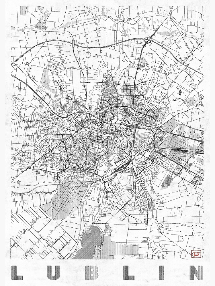 "Lublin Map Line" Poster by HubertRoguski | Redbubble