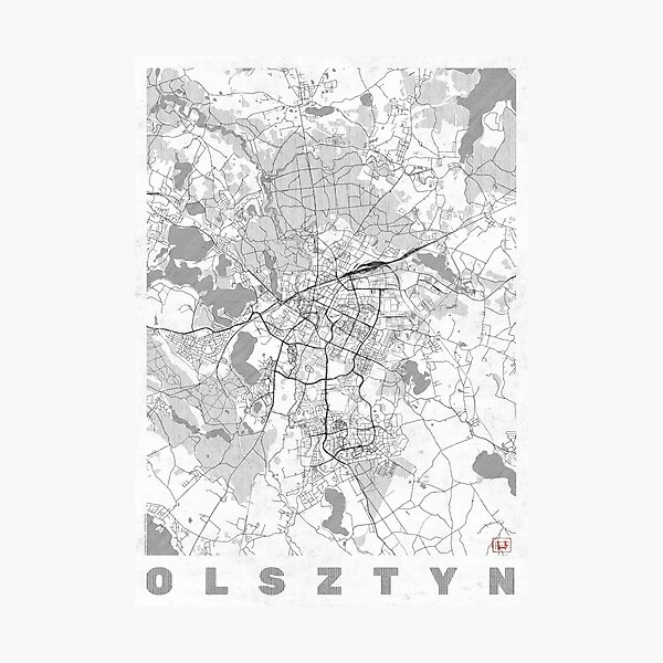 Lámina fotográfica «Línea del mapa de Olsztyn» de HubertRoguski | Redbubble