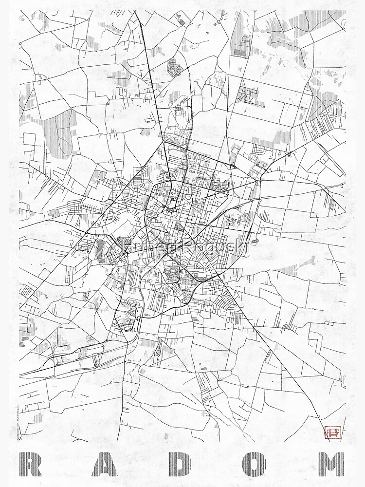 Póster «Línea de mapa de Radom» de HubertRoguski | Redbubble