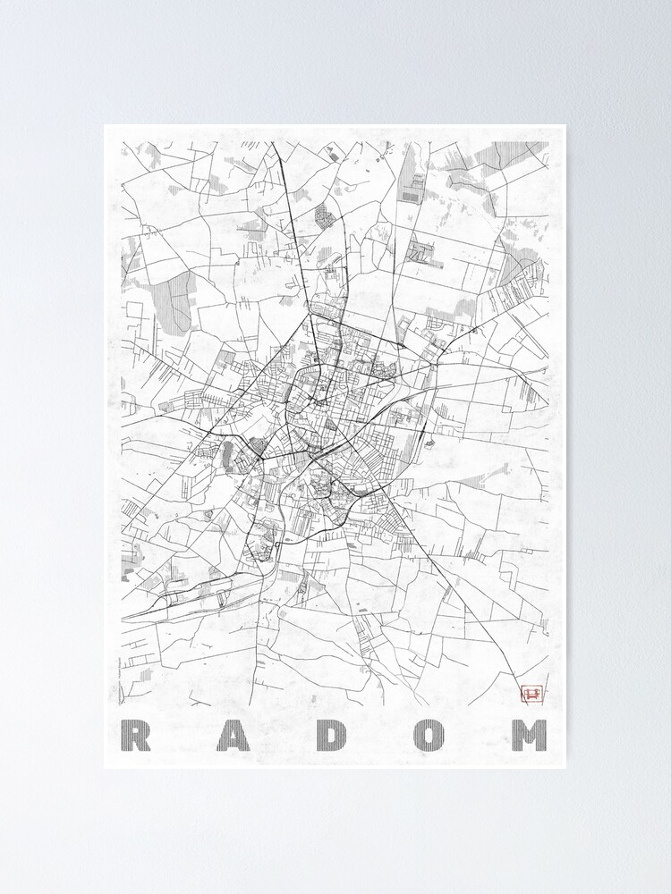 Póster «Línea de mapa de Radom» de HubertRoguski | Redbubble