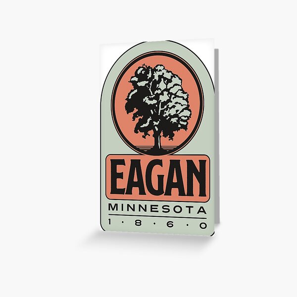 "Eagan, Minnesota, USA. Lettering. Orange and gray color" Greeting Card ...